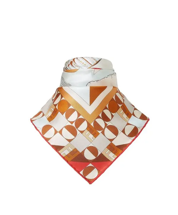 Fendi Moonlight Echoes Printed Finished Edge Scarf - Brown