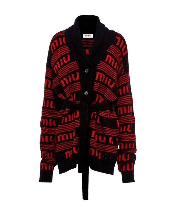 Miu Miu And Red Cashmere Cardigan