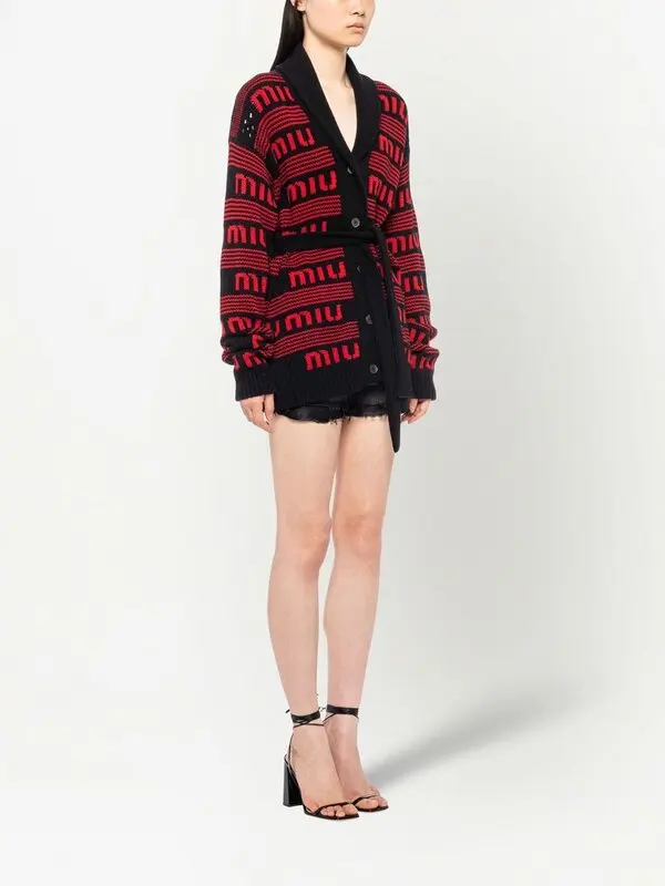 Miu Miu And Red Cashmere Cardigan