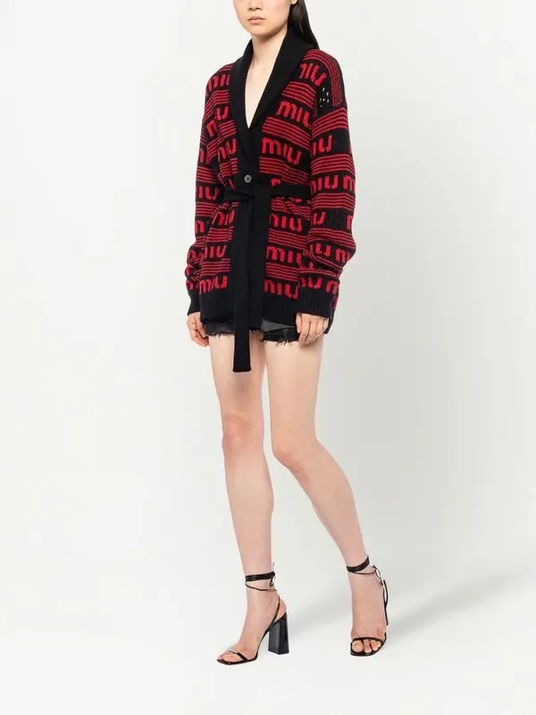 Miu Miu And Red Cashmere Cardigan