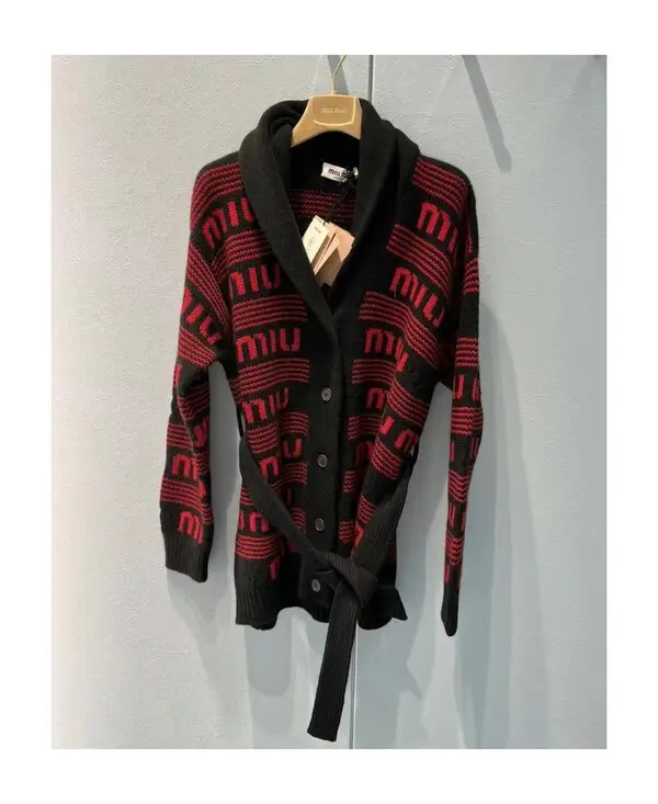 Miu Miu And Red Cashmere Cardigan