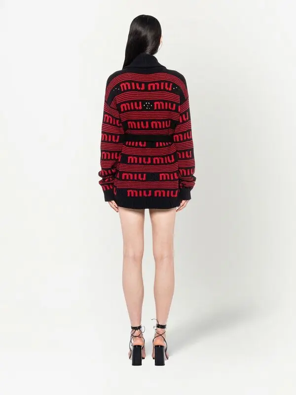 Miu Miu And Red Cashmere Cardigan