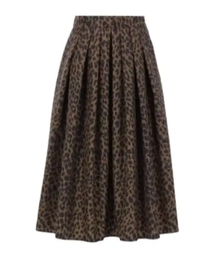 Aspesi Printed Pleated Skirt - Black