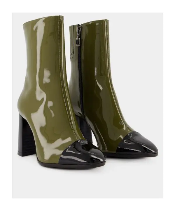 CAREL Block Heel Zip Up Ankle Boots