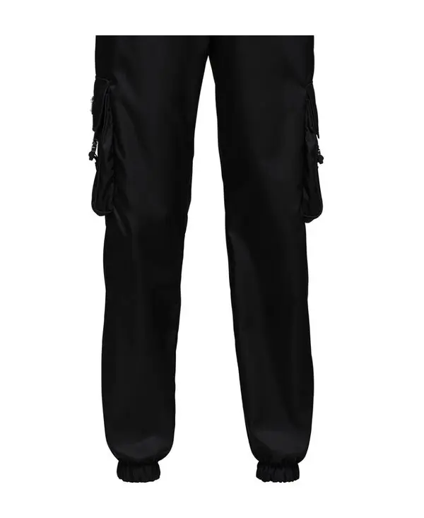 Prada Re-nylon Cargo Pants With Logo Detail - Black