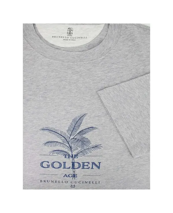 Brunello Cucinelli Logo Printed Crewneck T-shirt