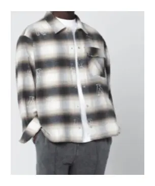 REPRESENT Checked Flannel Shirt - Gray