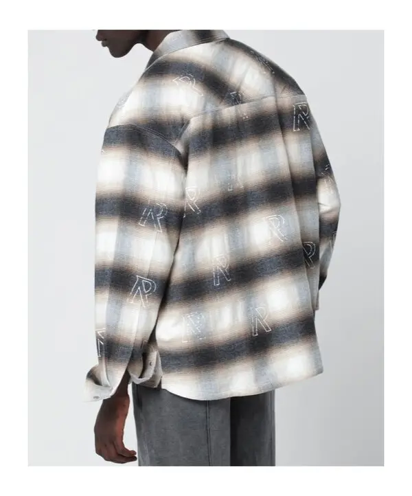 REPRESENT Checked Flannel Shirt - Gray