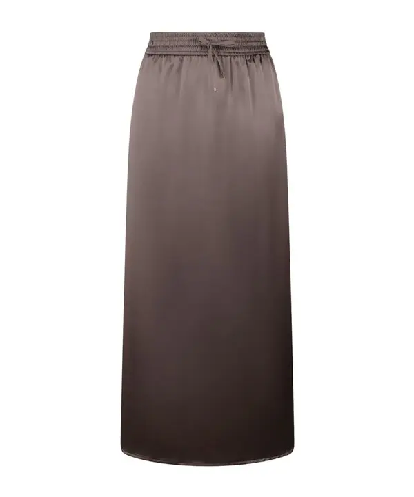 Herno Midi Skirt With Drawstring Waist And Side Slits - Black