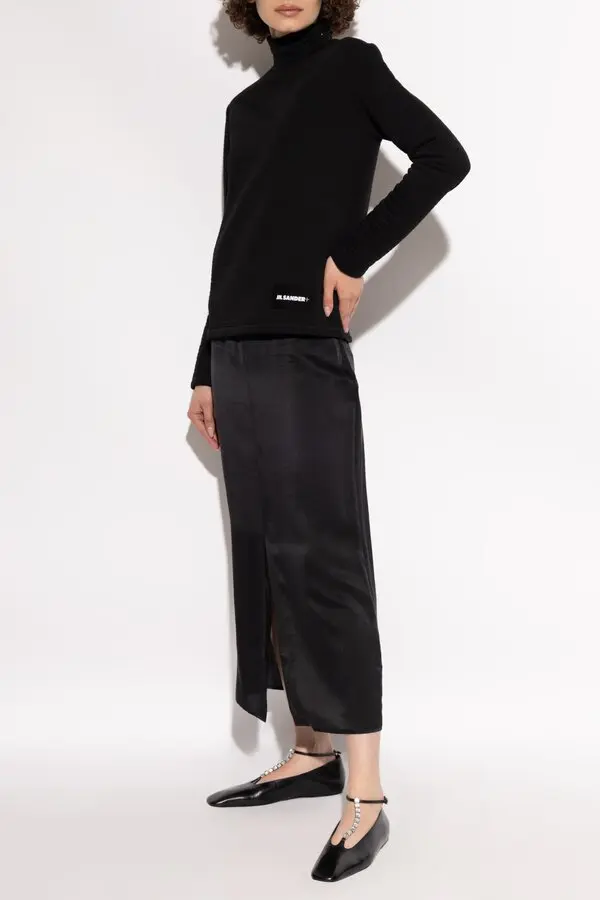 JIL SANDER Logo Patch High Neck Jumper