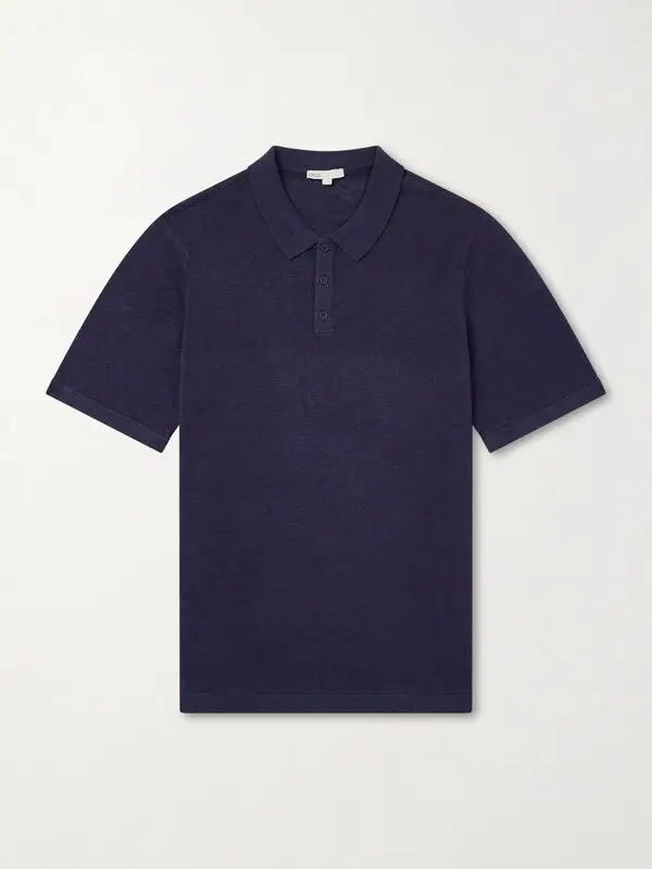 Onia Linen Polo Shirt - Blue