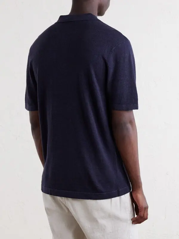 Onia Linen Polo Shirt - Blue