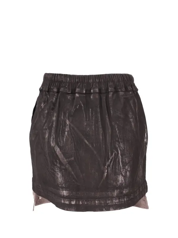 Rick Owens Mini Skirt With Drawstring Waist
