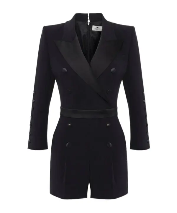 Elisabetta Franchi Double-breasted Jumpsuit - Black
