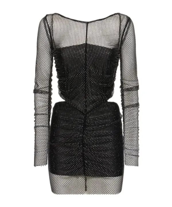 Giuseppe Di Morabito Embroidered Mesh Mini Dress