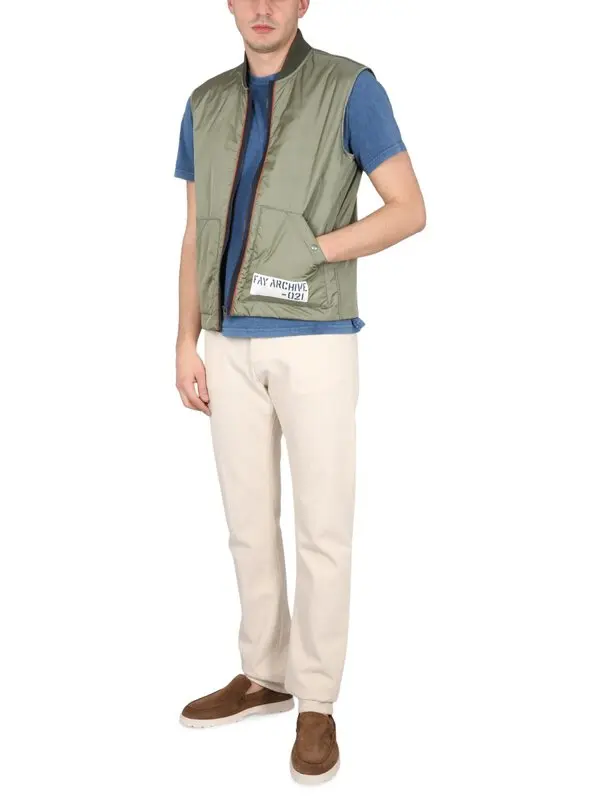FAY Logo Detailed Zipped Gilet