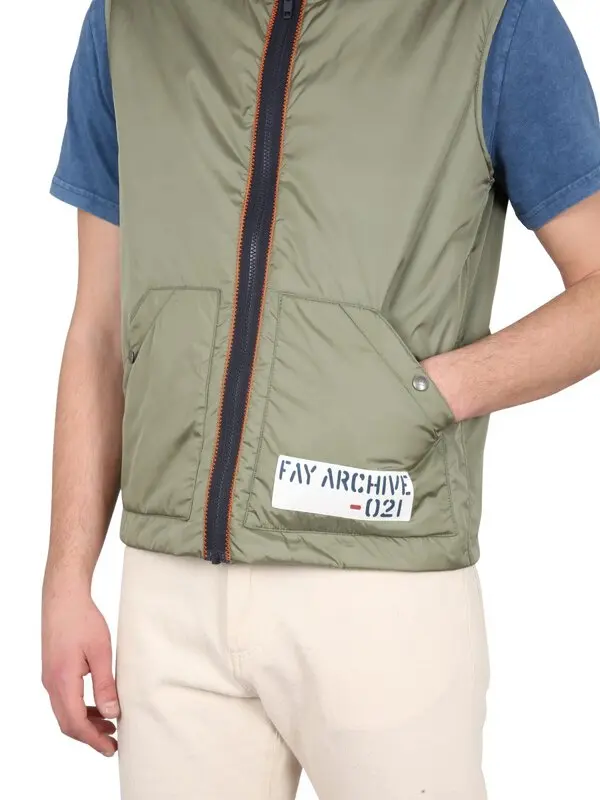 FAY Logo Detailed Zipped Gilet