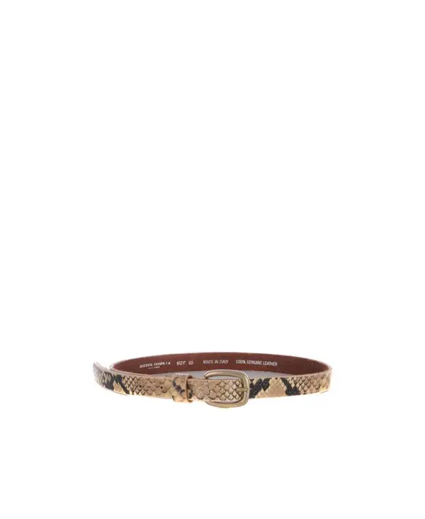 GOLDEN GOOSE Animal Printed Leather Belt