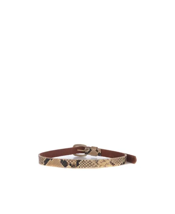 GOLDEN GOOSE Animal Printed Leather Belt
