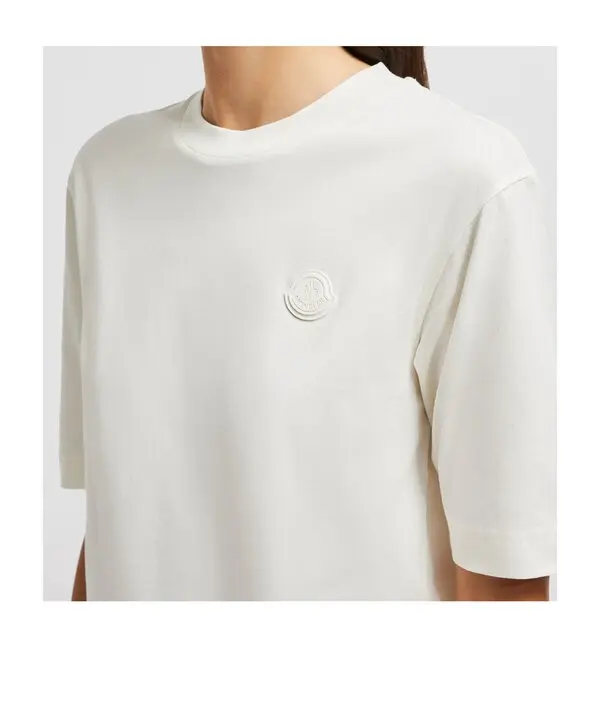 Moncler Cotton T-shirt With Silicone Logo Patch