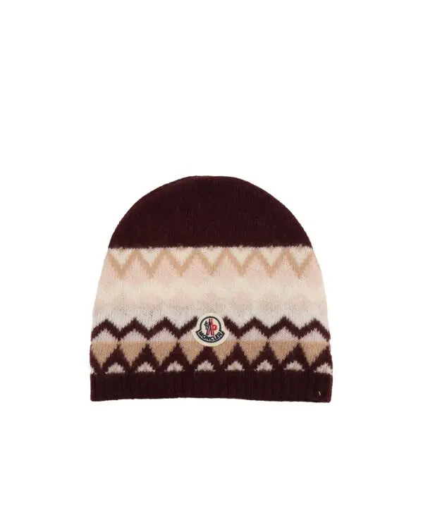 Moncler Pattern Intarsia-knit Logo Patch Beanie