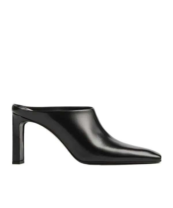 TOTEME Slip On Heeled Mules With Square Toe And Open Back - Black