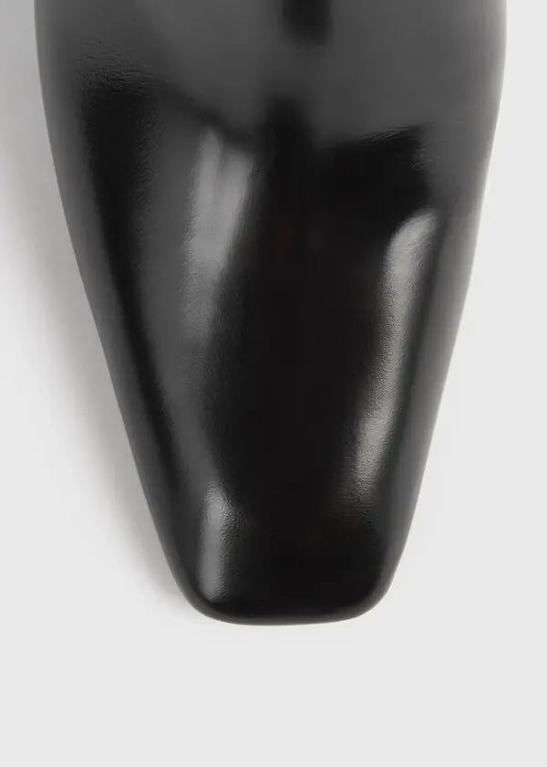 TOTEME Slip On Heeled Mules With Square Toe And Open Back - Black