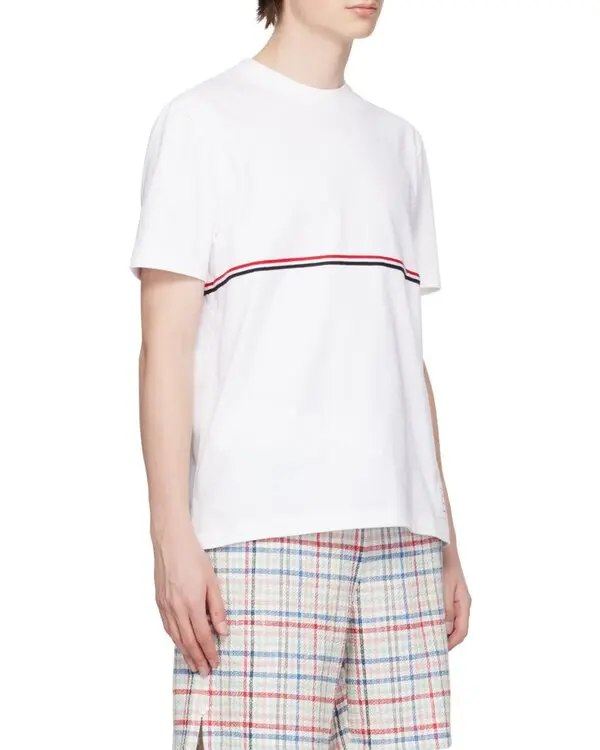 Thom Browne Rwb Striped Crewneck T-shirt - White