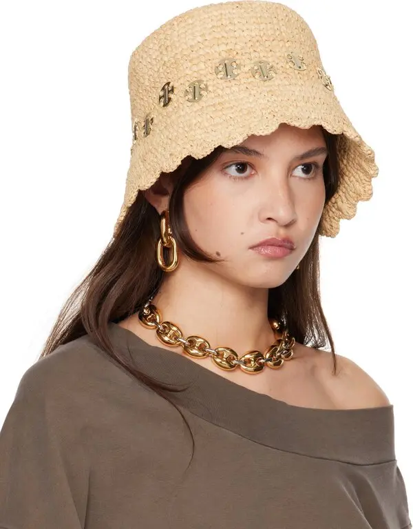 Rabanne Disc-link Bucket Hat - Nude