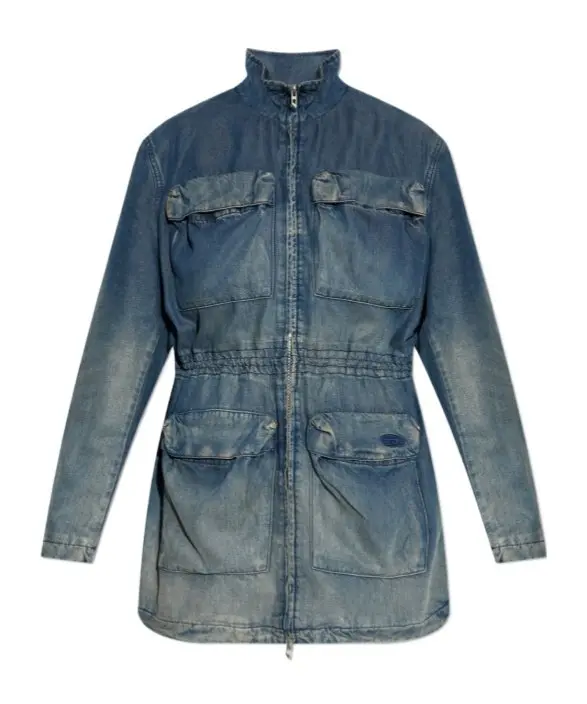 DIESEL® De Weny Logo Embroidered Denim Jacket