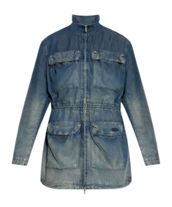 DIESEL® De Weny Logo Embroidered Denim Jacket - Blue