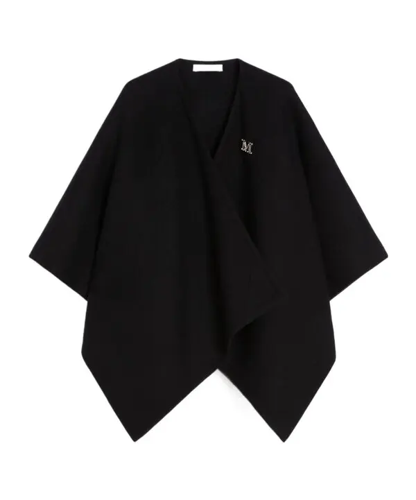 Max Mara Serra Logo Patch Cape - Black