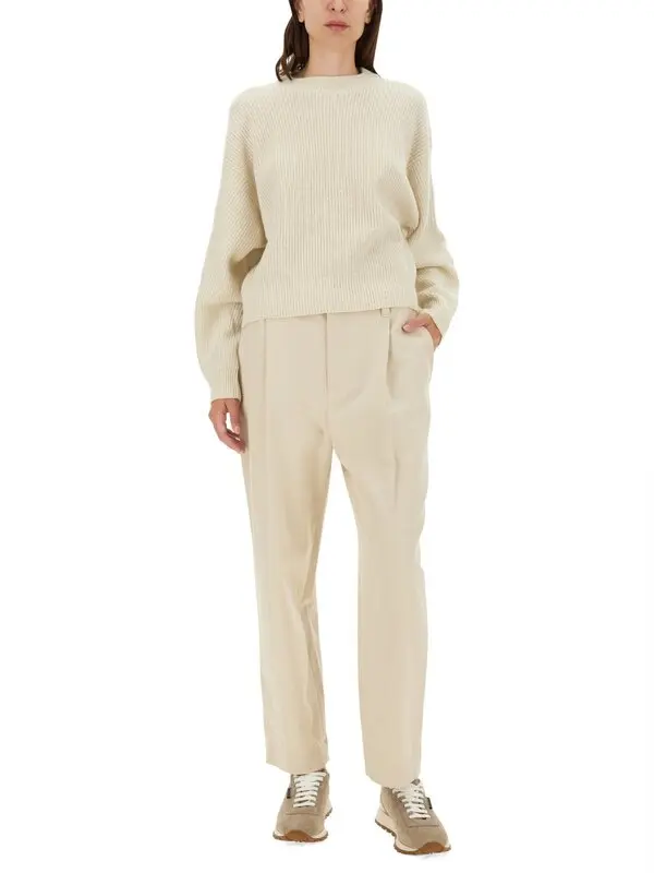 Brunello Cucinelli Pleated Straight-leg Trousers - Nude