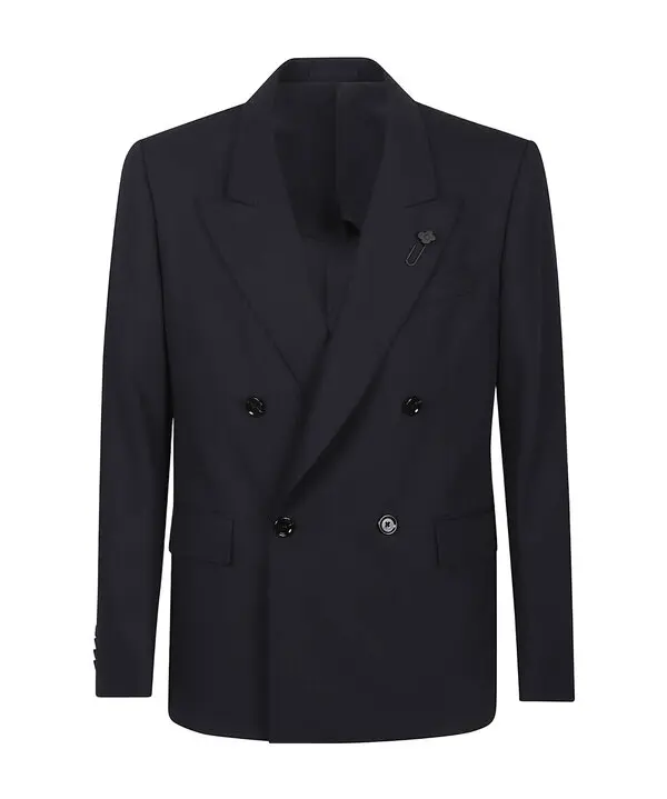 LARDINI Double-breasted Blazer - Black
