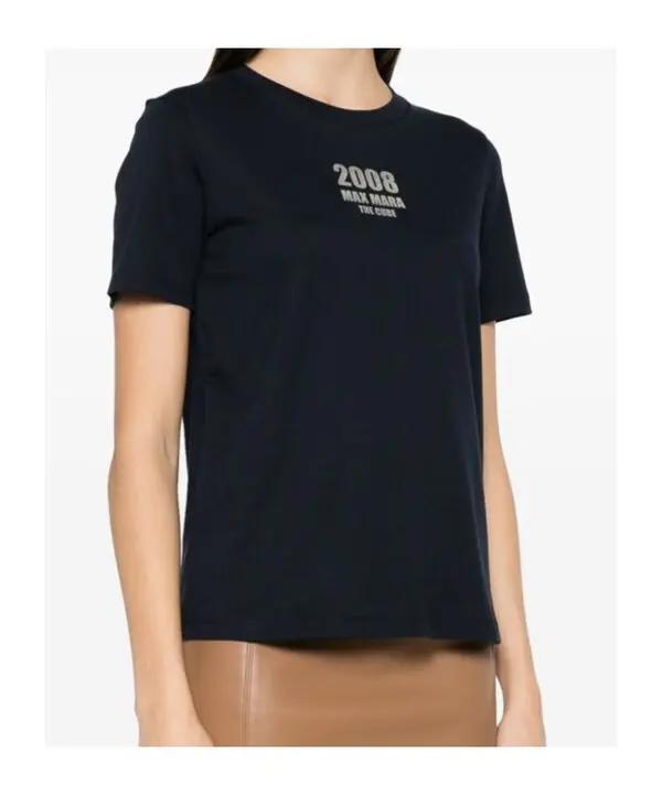 Max Mara Logo Printed Crewneck T-shirt - Black