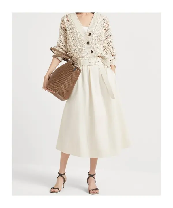 Brunello Cucinelli Long Sleeved Open Knit Cardigan