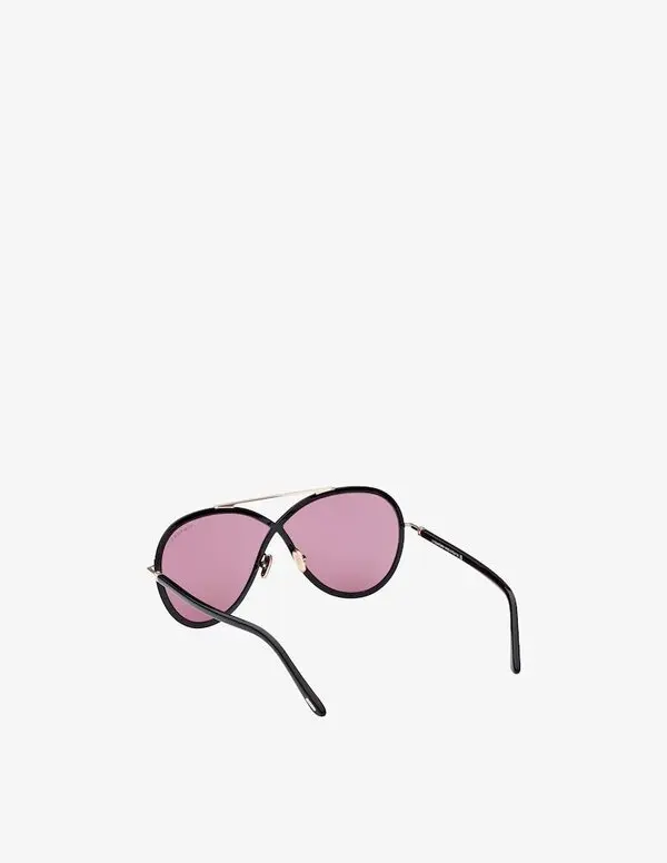 TOM FORD Rickie Oversized Round Frame Sunglasses - Pink