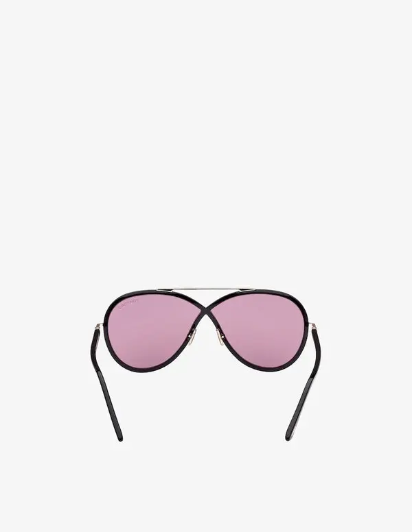 TOM FORD Rickie Oversized Round Frame Sunglasses - Pink