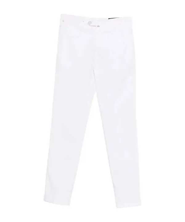 Kiton Buttoned Trousers With Belt Loops And Side Pockets - White