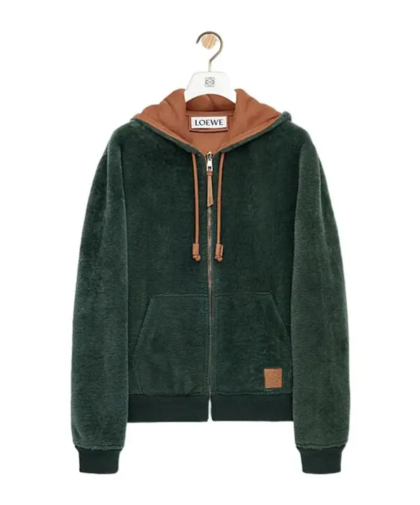 Loewe Zipped Hoodie - Brown/dark Green