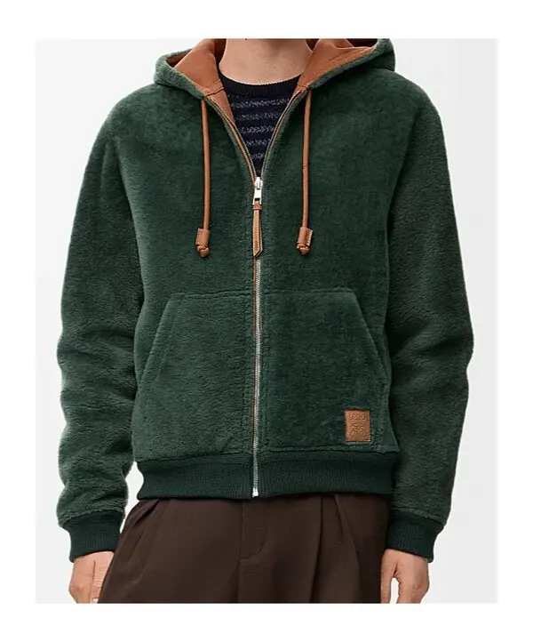 Loewe Zipped Hoodie - Brown/dark Green