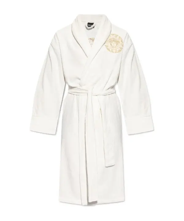 Versace Long-sleeved Bathrobe - White
