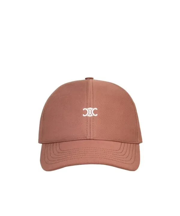 Celine Triomphe Baseball Cap In Washed Cotton Gabardine - Pink