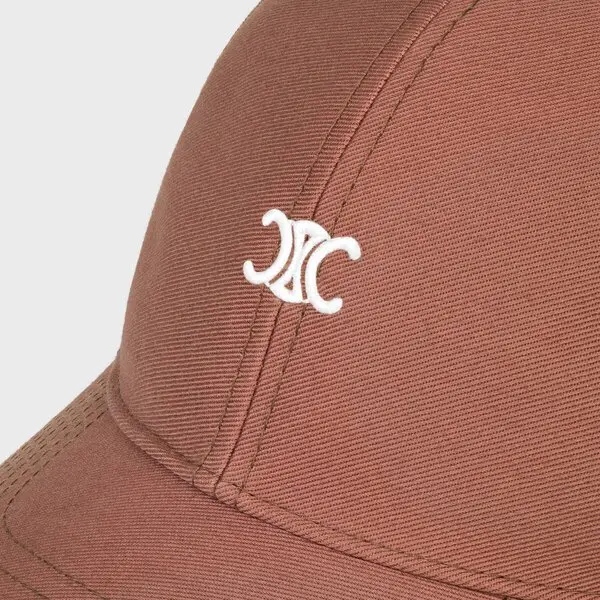 Celine Triomphe Baseball Cap In Washed Cotton Gabardine