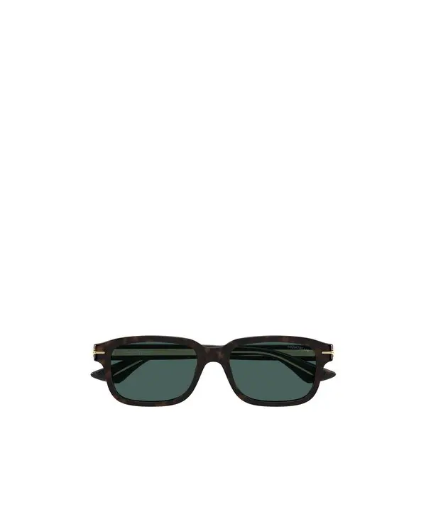 Montblanc Eyewear Rectangular Frame Sunglasses - Havana
