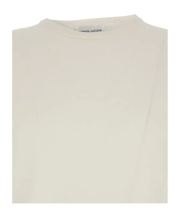 ROBERTO COLLINA Ribbed Crewneck T-shirt - White