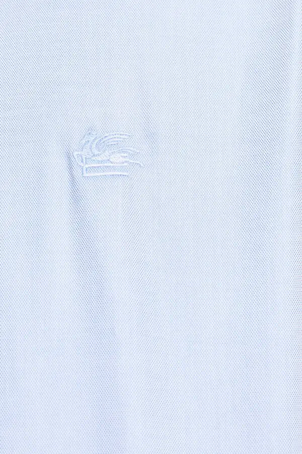 Etro Logo Embroidered Long-sleeved Shirt - Light Blue