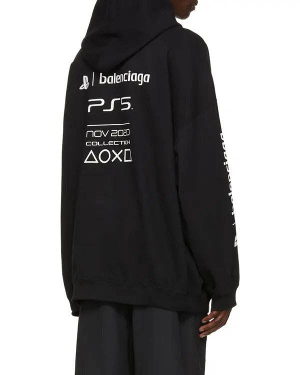 Balenciaga X Sony Playstation 5 Oversized Hoodie - Black/white