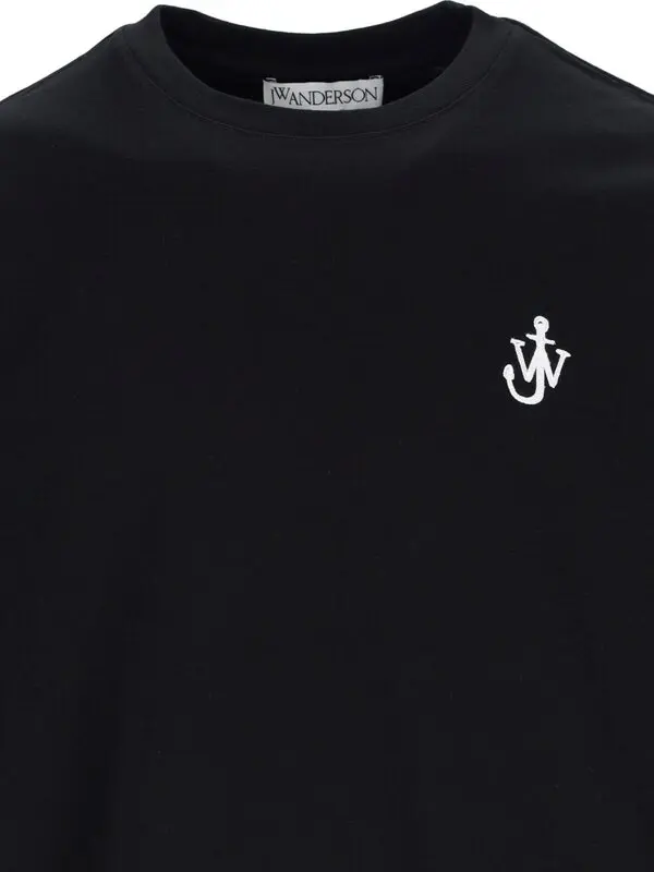 J.W.ANDERSON Jw Anderson Anchor Embroidered T-shirt - Black