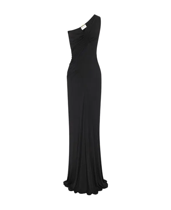 Saint Laurent One-shoulder Long Dress - Black